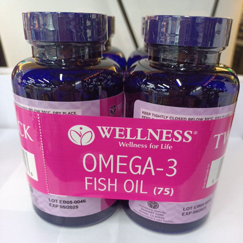 Jual wellness omega 3 fish oil 75+75softgel (banded) | Shopee Indonesia