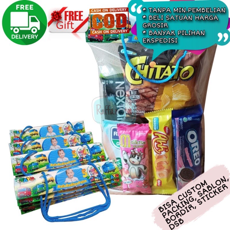 Jual Tas Snack Souvenir Ulang Tahun Murah Label Custom Plastik Ciki ...