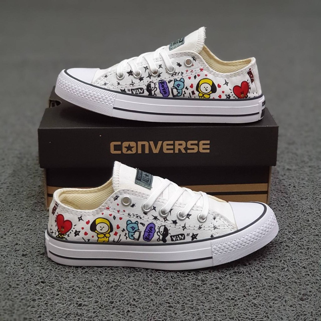 Jual Sepatu converse bts carakter anak low dan high harga termurah se ...