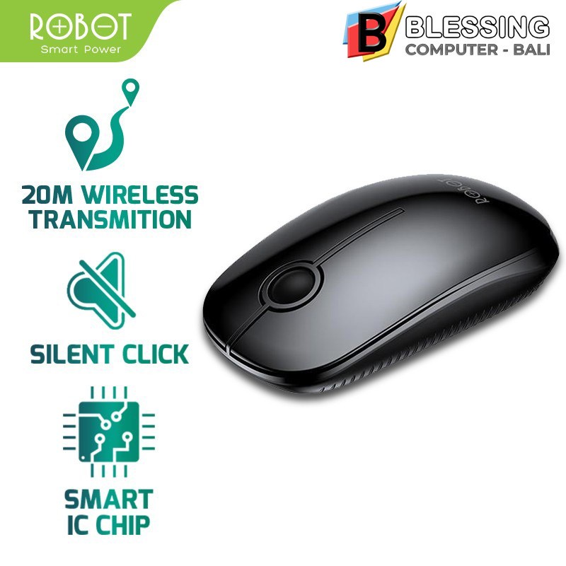 Jual Mouse Wireless ROBOT M330 2.4GHz - Black | Shopee Indonesia