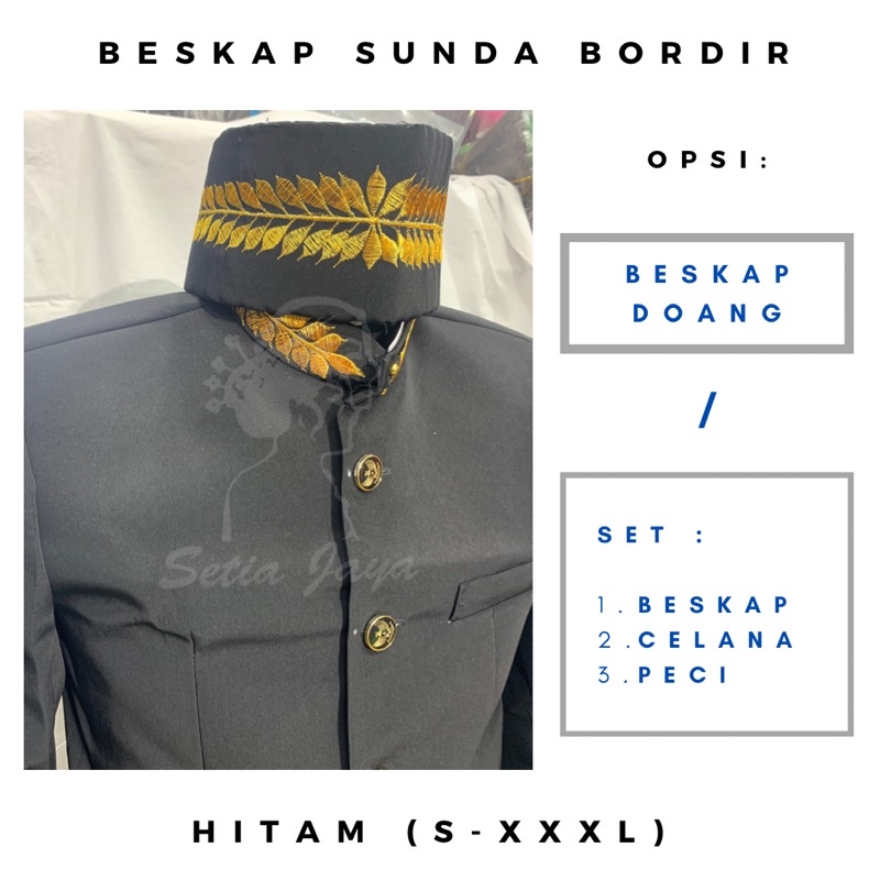 Jual Beskap Sunda Polos dan Bordir/ Beskap Basofi Among Tamu | Shopee ...