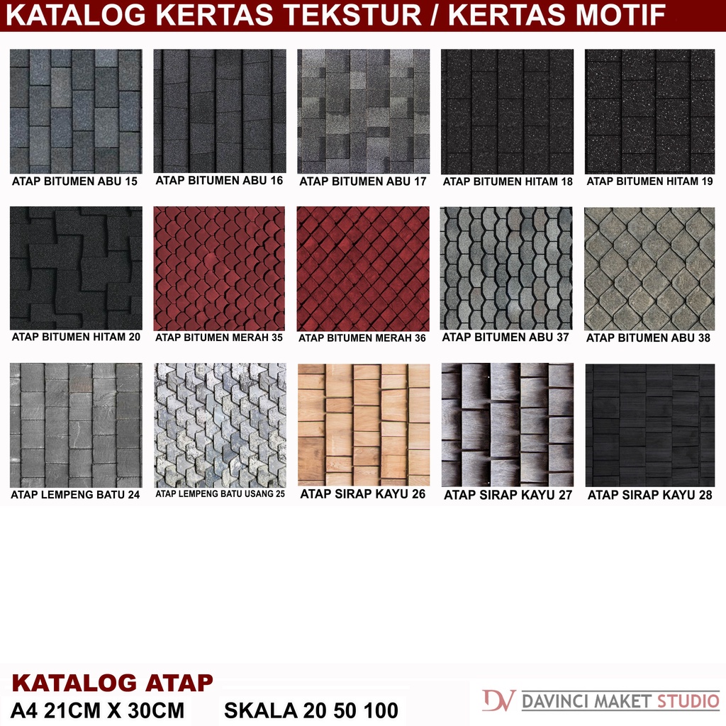 Jual Kertas Tekstur Bahan Atap 02 Maket Diorama - Motif Atap Bitumen ...