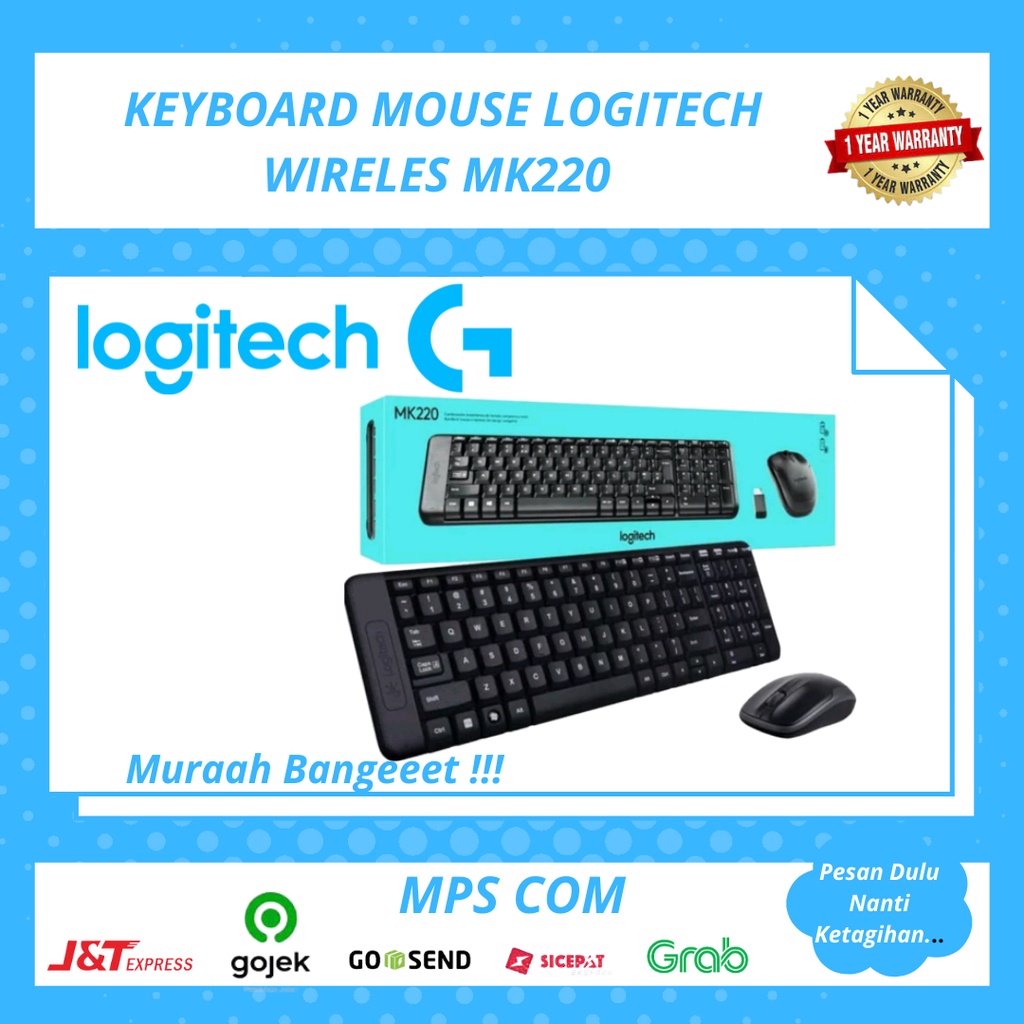 Jual Logitech MK220 Wireless Keyboard Mouse Combo | Shopee Indonesia