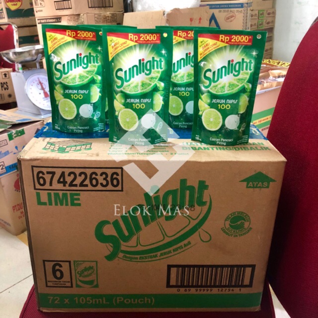 Jual SUNLIGHT 2000 Refill 105ml per DUS isi 72 Pouch / Sabun Cuci ...