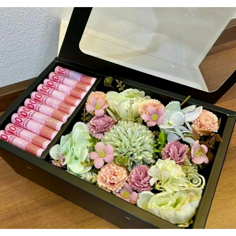 Jual BUKET BUNGA BOX /FLOWER BOX/BUKET UANG BOX/BUKET BUNGA UANG/HADIAH ...