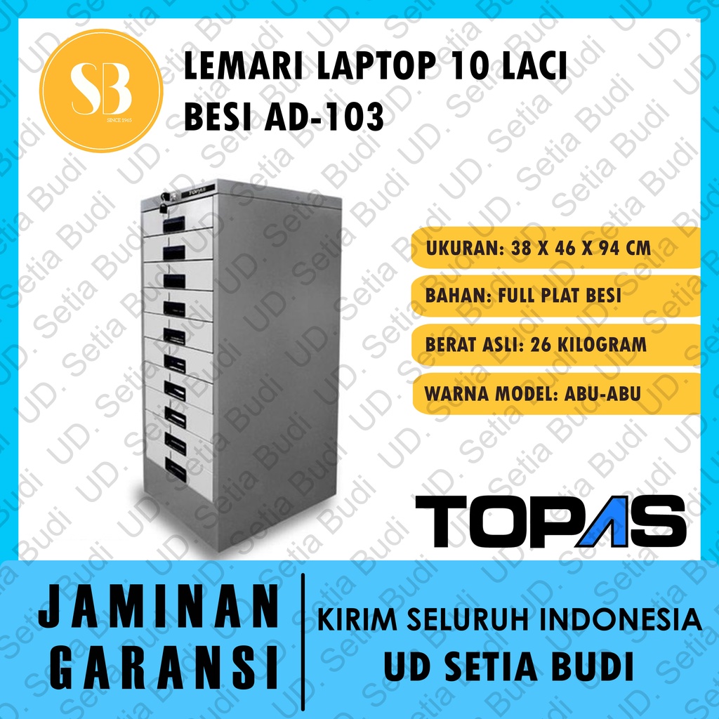 Jual Lemari Laptop 10 Laci Besi TOPAS AD 103 | Shopee Indonesia