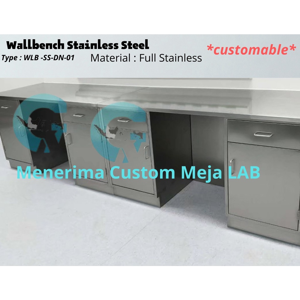 Jual Lab Furniture Wall Bench Meja Laboratorium Stainless Steel Custom ...