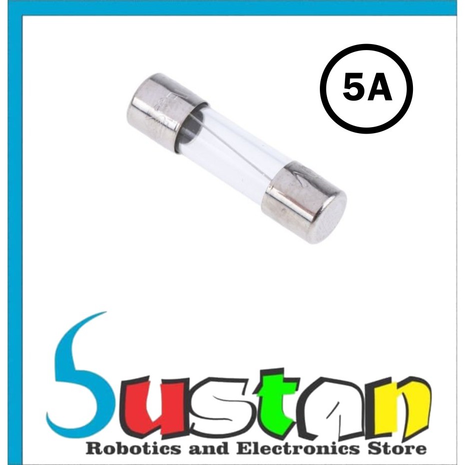 Jual FUSE 5A 5 AMPERE DIAMETER 5MM SKRING KACA KECIL PANJANG FUSE 20MM ...