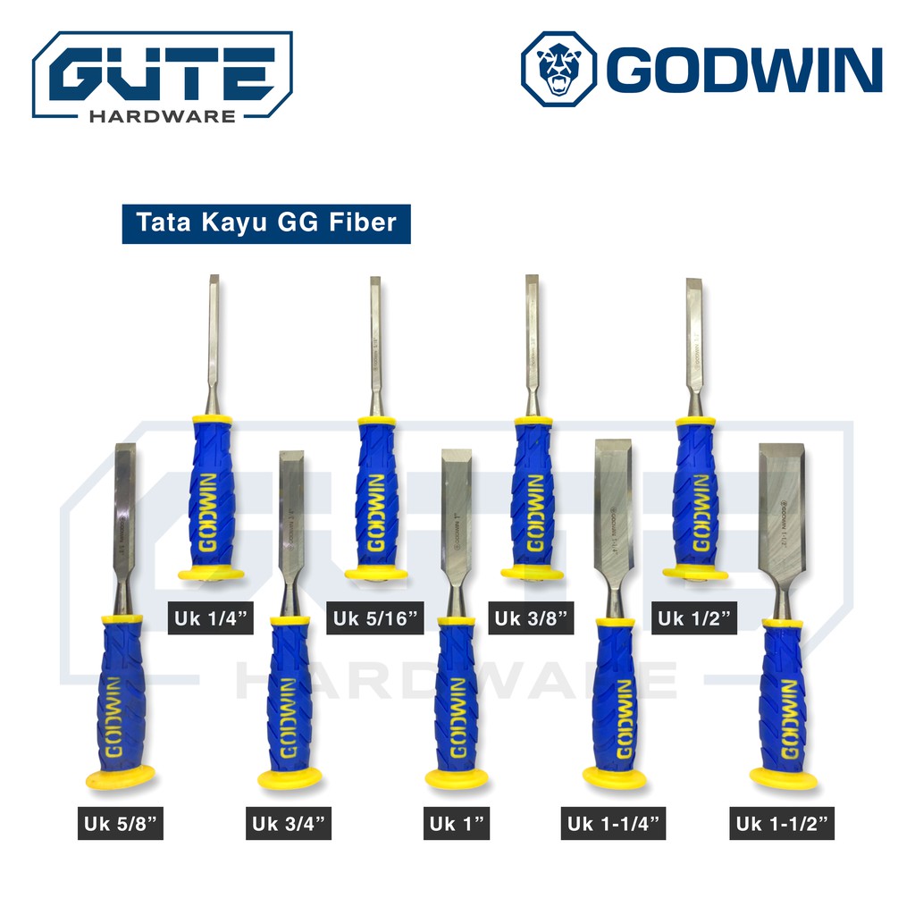 Jual Wood Chisel Pahat Kayu “GODWIN” GG Fiber High Grade Carbon Steel ...