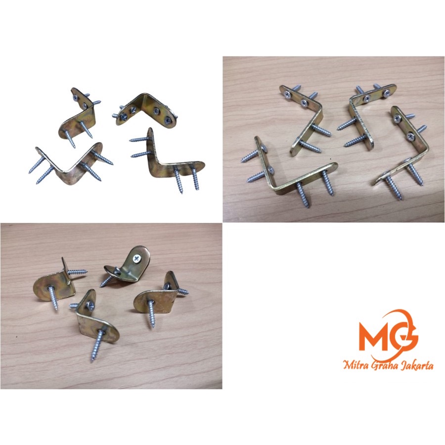 Jual Siku Ambalan Besi L Bracket Penyangga Sudut Rak 2 Sisi 4 Pcs ...