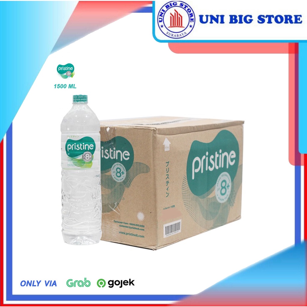 Jual PRISTINE 8+ Water 1500 ml x 12 botol / dus - air mineral | Shopee Indonesia