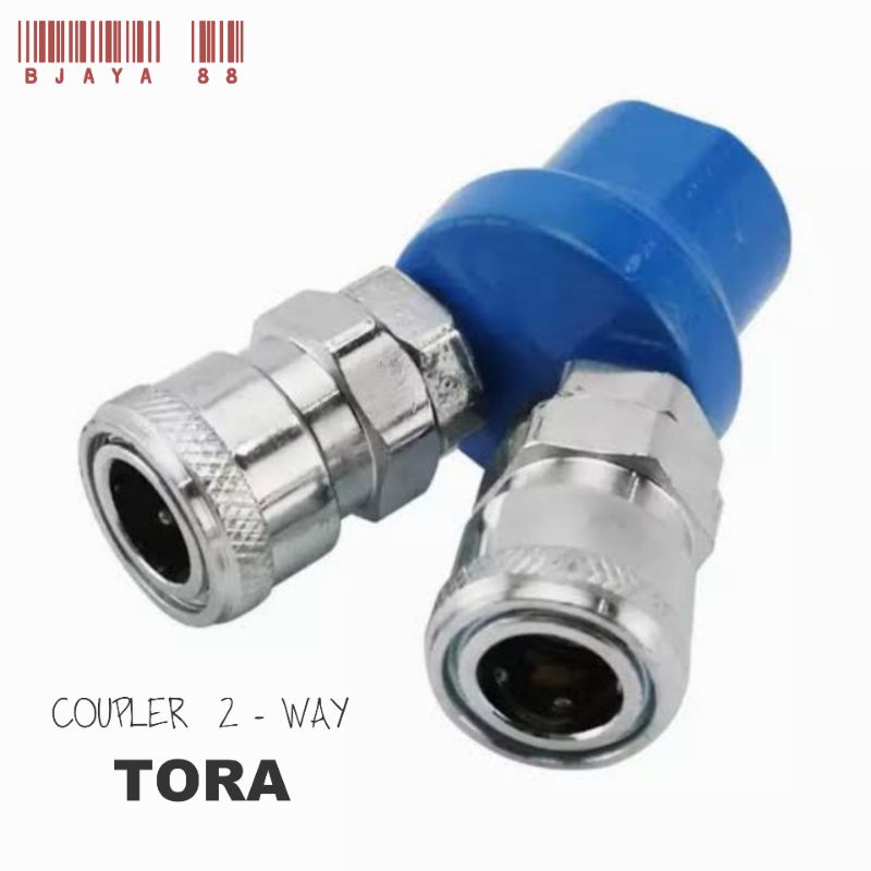 Jual TORA QUICK COUPLER 1/4" CABANG 2 / 2 PAS COUPLING SELANG ANGIN SM20 | Shopee Indonesia