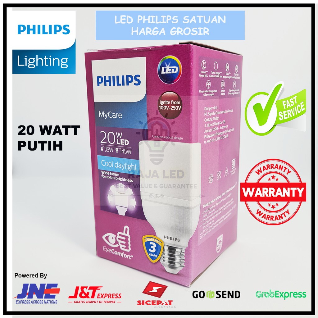 Jual PHILIPS LAMPU LED BRIGHT 13W 17W 20W PUTIH GROSIR LEDBRIGHT 13 17 20 W Watt PENGGANTI ...