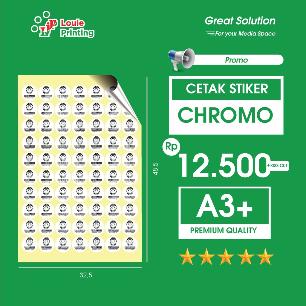 Jual Stiker label chromo- print label chromo A3+ kisscut-label produk ...