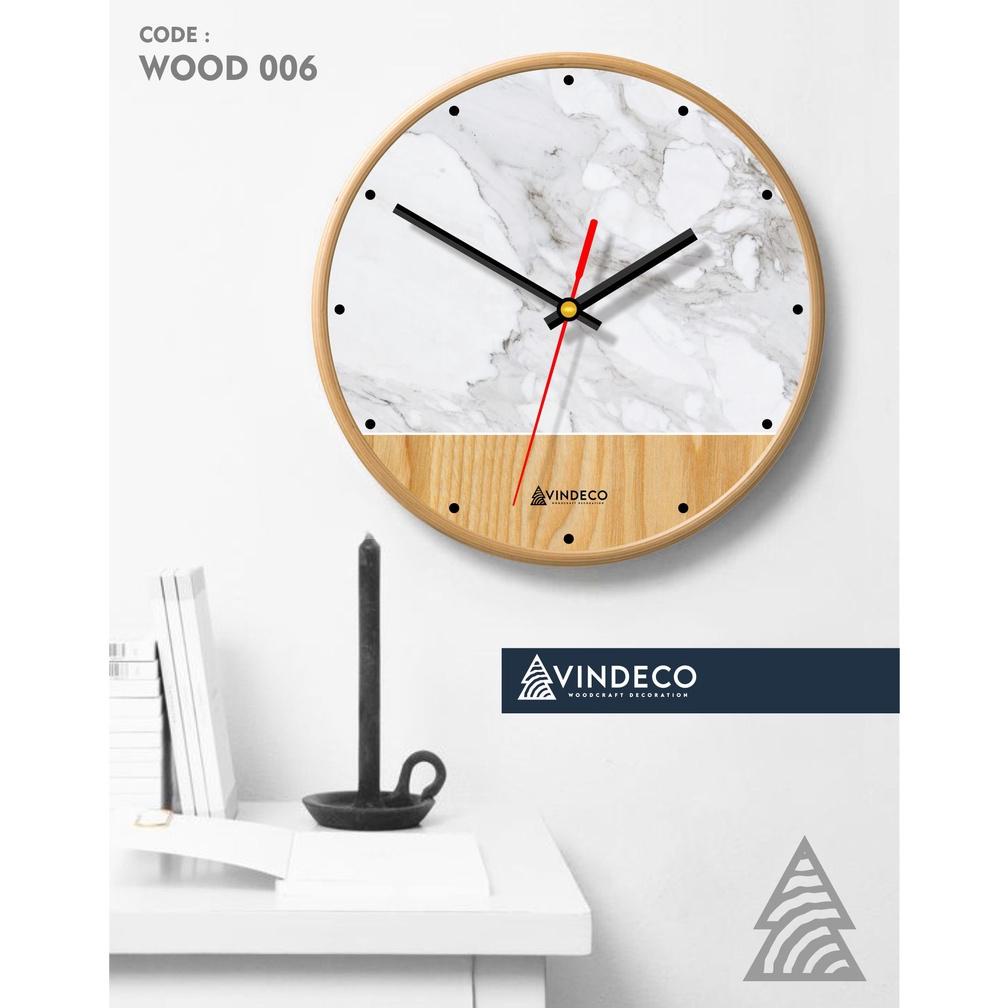Jual Jam Dinding Kayu Silent Movement / Jam Scandinavian / Jam ...