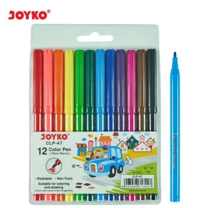 Jual Spidol JOYKO 12Warna CLP-47/Spidol Warna Warni/Color Brush Color ...