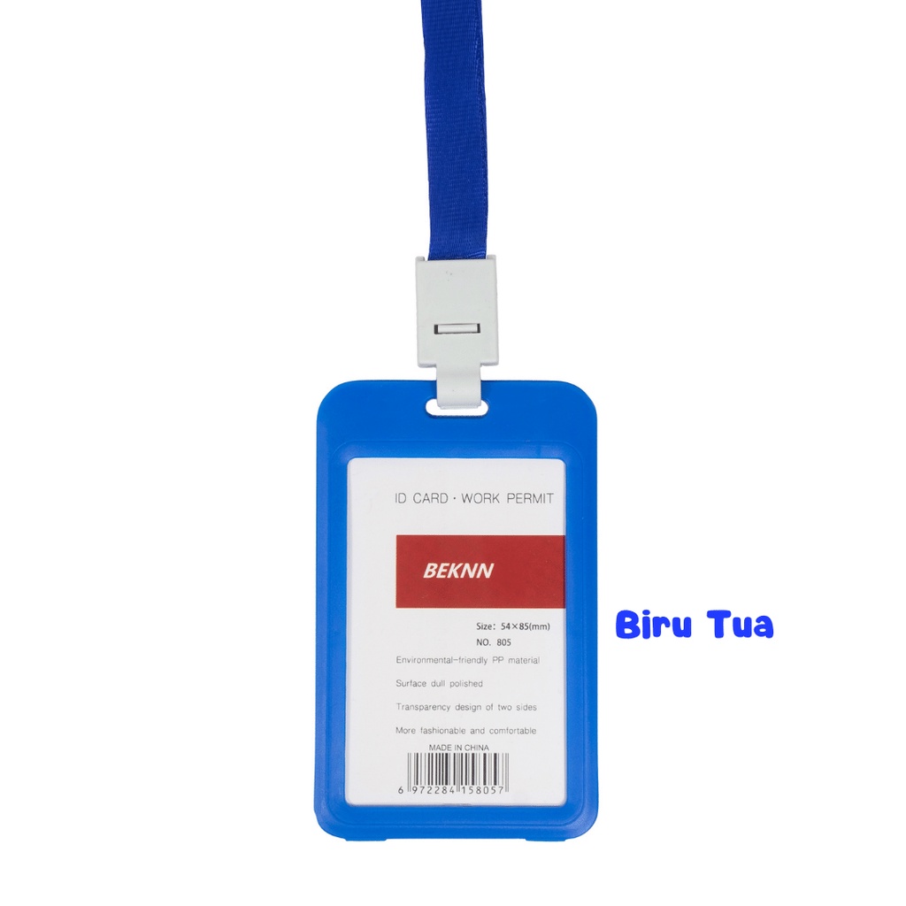 Jual Name Tag Flashee PP Biru Tua ID Card Holder PP Lanyard PP ...