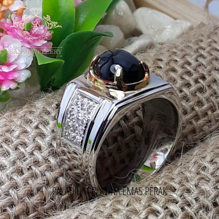 Jual Cincin pria perak asli emban batu akik permata sanjewellery 889 ...