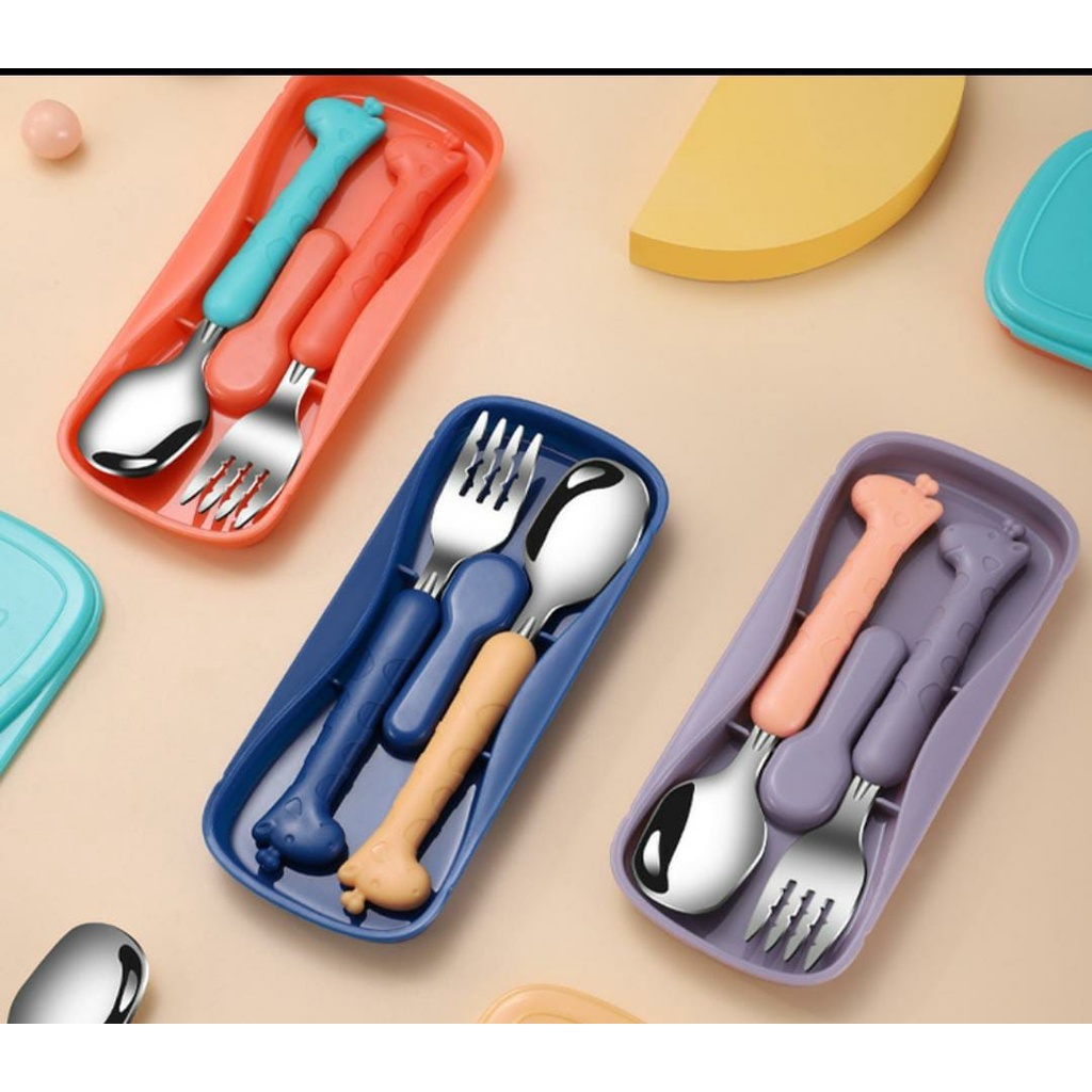 Jual Satu set sendok garpu makan anak kecil / satu set peralatan makan ...