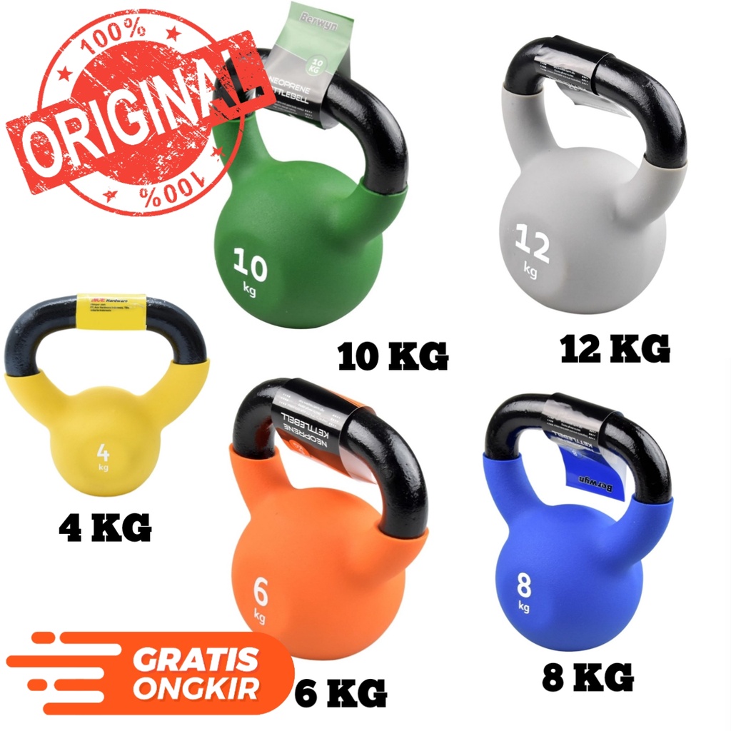 Jual Berwyn Kinetic Neoprene Kettlebell 12/10/8/6/4 Kg | Shopee Indonesia