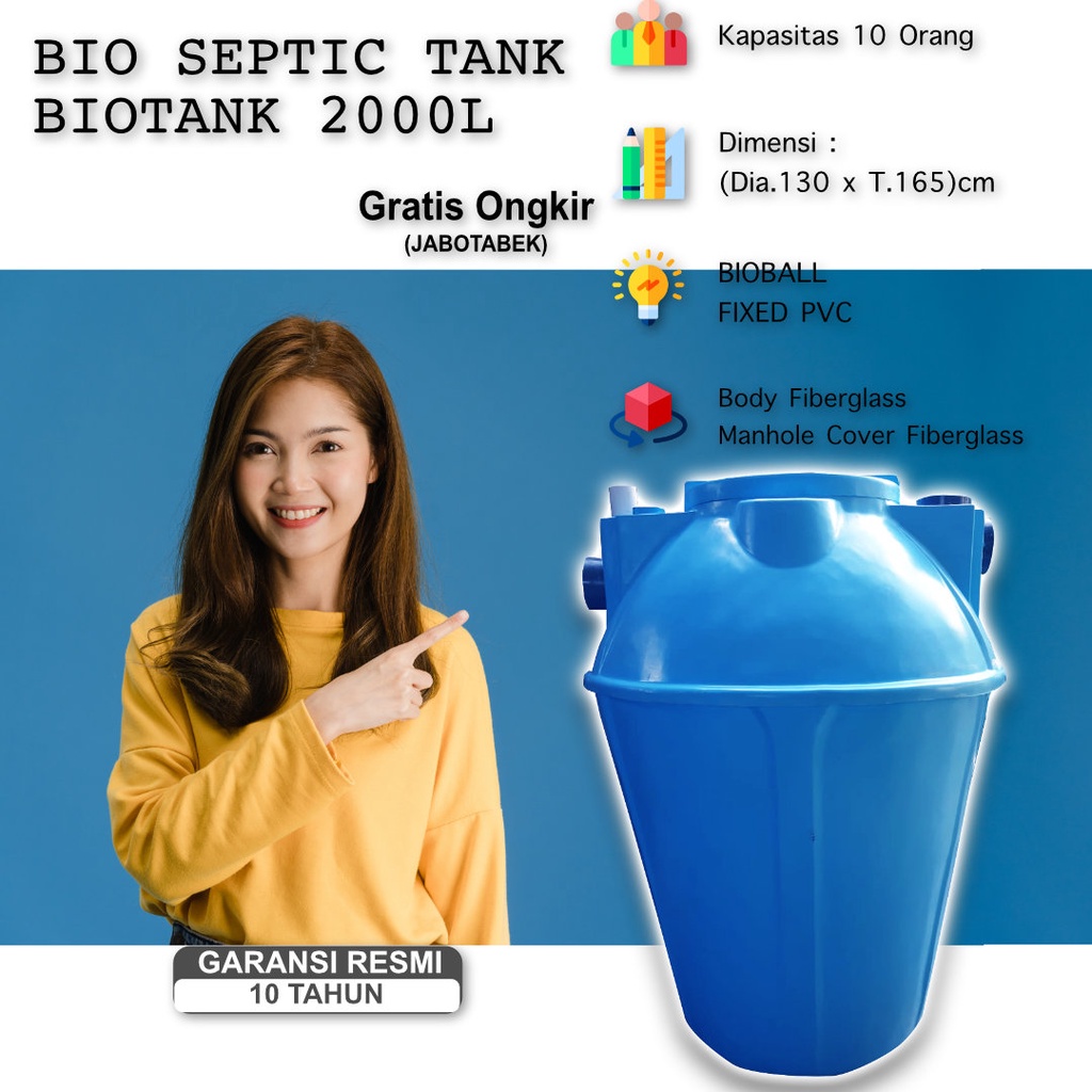 Jual BIOFIL Septic Tank Vertikal 2000 Liter / 2m3 | Shopee Indonesia