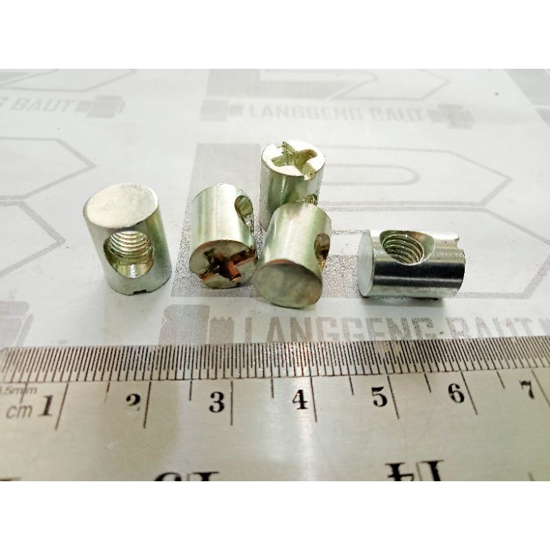 Jual Mur Guling / Palu M6 PUTIH / Cross Dowel Nut / Baut Knockdown JRN ...