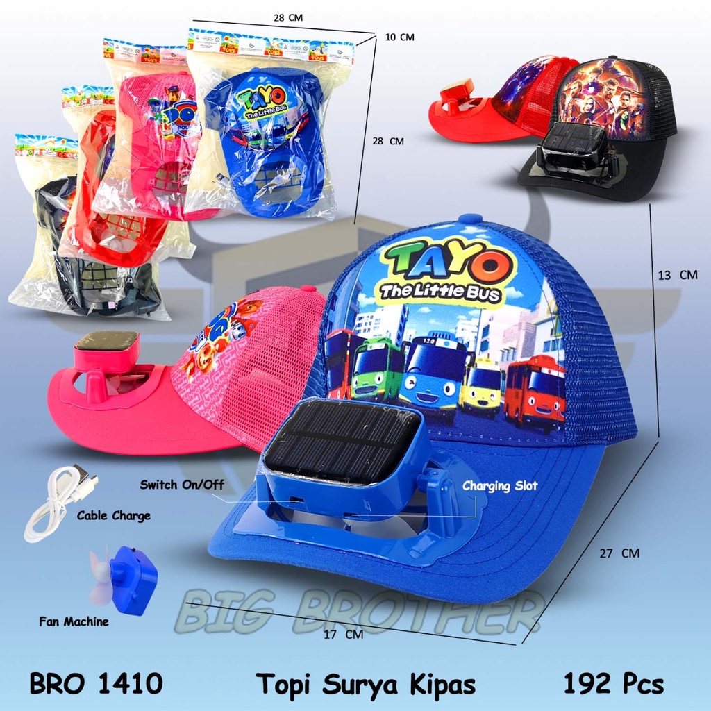 Jual MURAH BRO1410 Topi Kipas Tenaga Matahari Surya Solar Tanpa Baterai ...