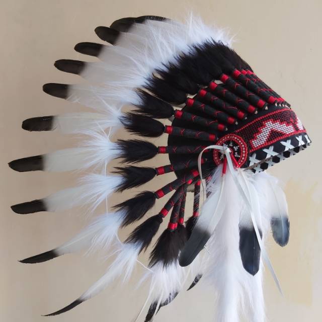 Jual TOPI INDIAN - INDIAN HEADDRESS SMALL HITAM PUTIH | Shopee Indonesia