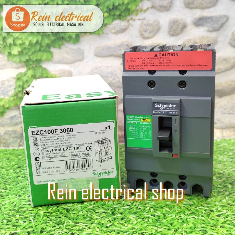 Jual mccb Schneider ezc100f 60A 3P NFB 60A 3 poel | Shopee Indonesia