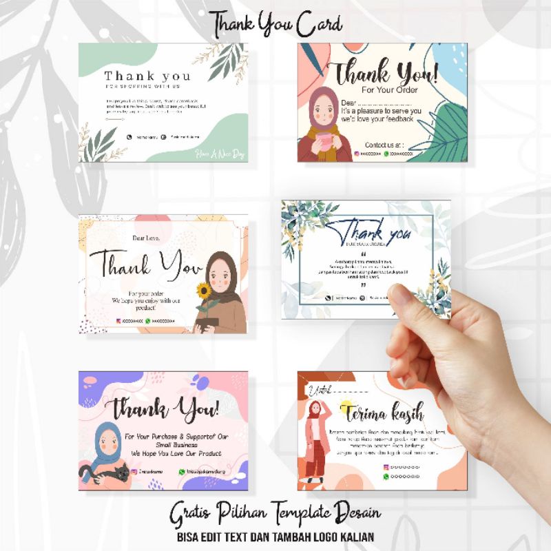 Jual THANK YOU CARD CUSTOM | KARTU UCAPAN | KARTU UCAPAN TERIMAKASIH ...