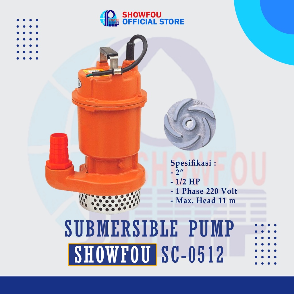 Jual SHOWFOU SUBMERSIBLE PUMP SC-0512 1 HP 1 Phase 400 Watt 2 Inch ...