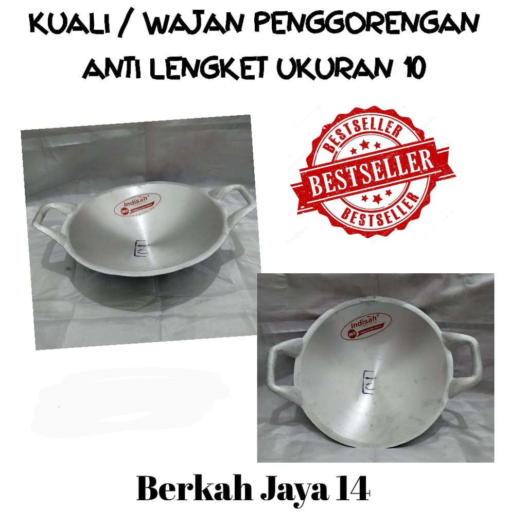 Jual WAJAN KUALI UKURAN 10 ALAT MEMASAK PENGGORENGAN TANPA TUTUP BAHAN ...