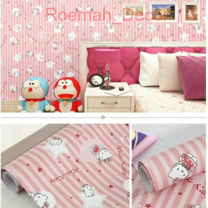 Jual Wallpaper Hello Kitty Star 45cm x 10mtr ~ Wallpaper Sticker ...