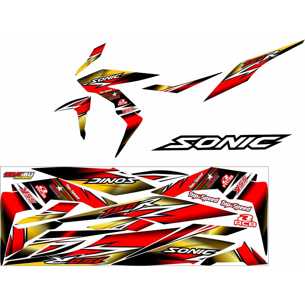 Jual DECAL MOTIF / COD-STRIPING CUSTOM MOTOR SONIC OLD MOTIF RACING ...