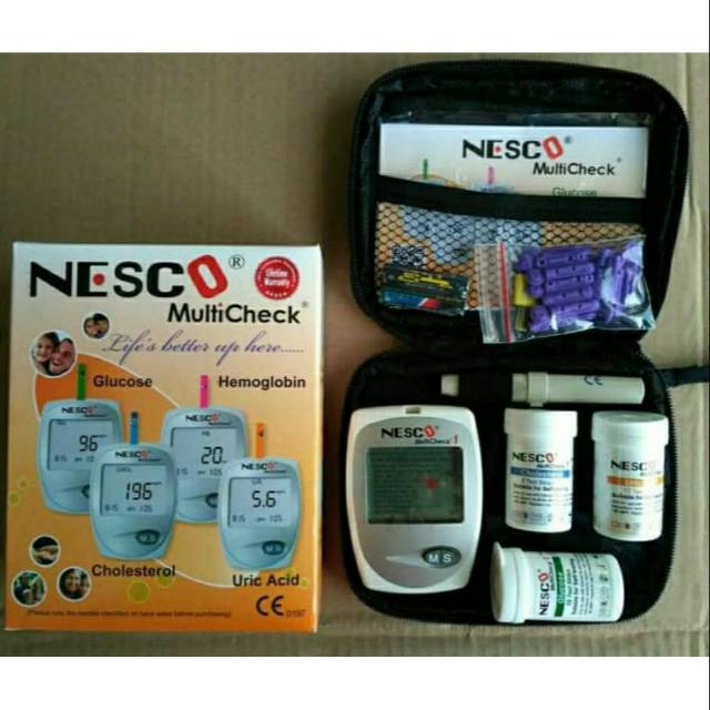 Jual Nesco multicheck 3 in 1 alat cek gula darah kolesterol asam urat | Shopee Indonesia