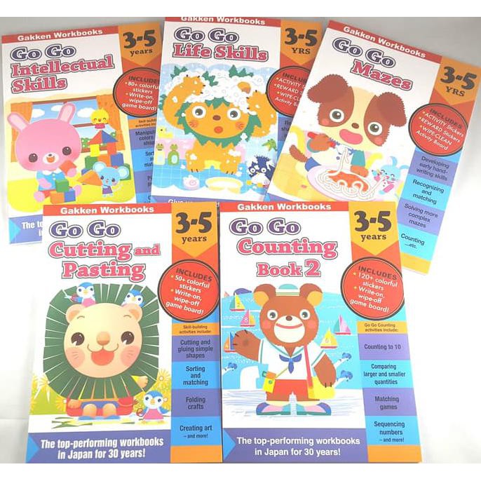 Jual Gakken Workbook 3-5 Years (Go Go Series / 5 Title Books) | Shopee Indonesia