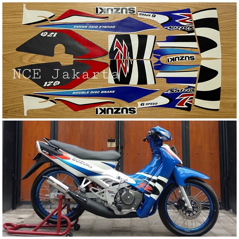 Jual SL09 STIKER STRIPING SATRIA KOTAK LUMBA BIRU PUTIH | Shopee Indonesia