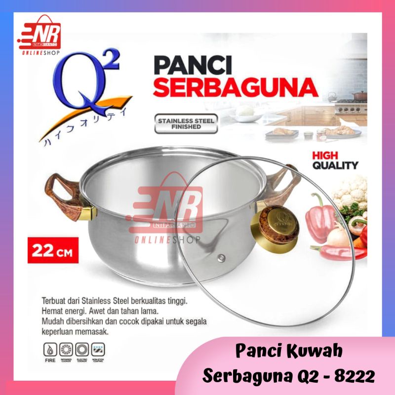 Jual Panci Kuwah Q2-8222 Tutup Kaca / Panci Serbaguna / Panci Serbaguna ...