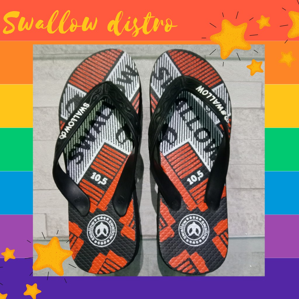 Jual SANDAL SWALLOW DISTRO PRIA/WANITA POLOS HITAM SENDAL JEPIT MURAH ...