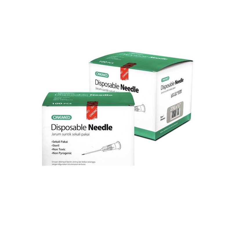 Jual ONEMED | DISPOSIBLE NEDDLE 27G isi 100 BOX | Shopee Indonesia
