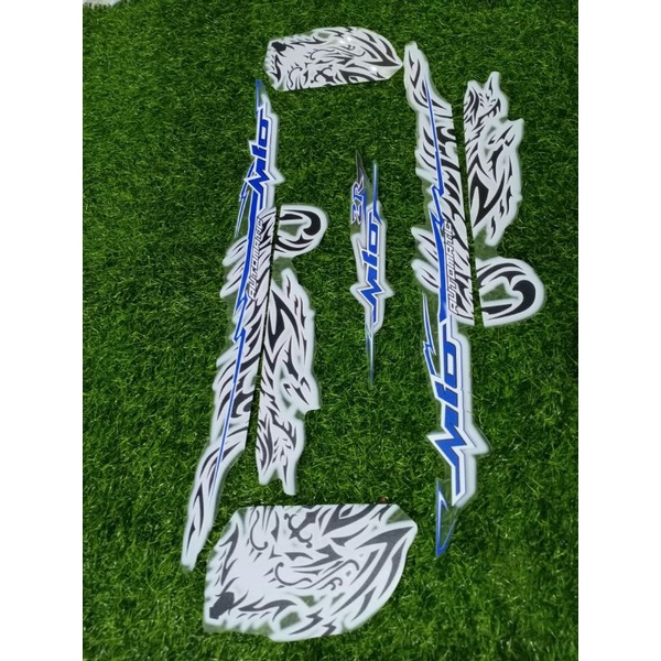 Jual Striping Mio Soul Mx Transparan Custom Dragon Blue White / Sticker ...