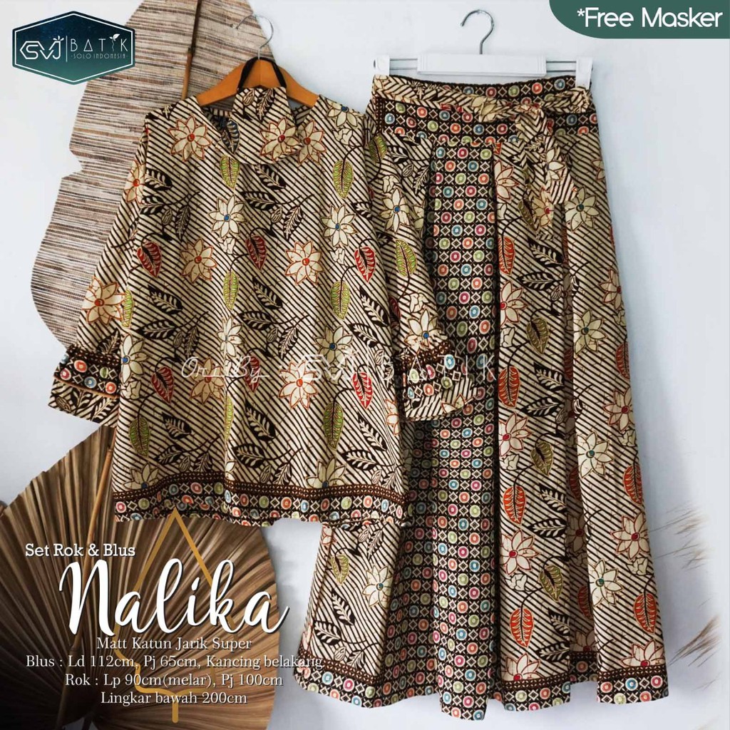Jual SETELAN BATIK TERBARU REMAJA WANITA ROK BLOUSE NALIKA SET BATIK ...