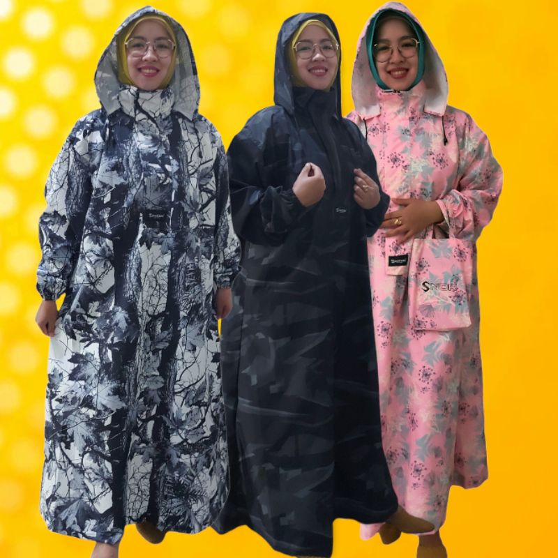 Jual Jas Hujan Wanita Gamis Syar'i Jas Hujan Saku Kangguru Perempuan ...