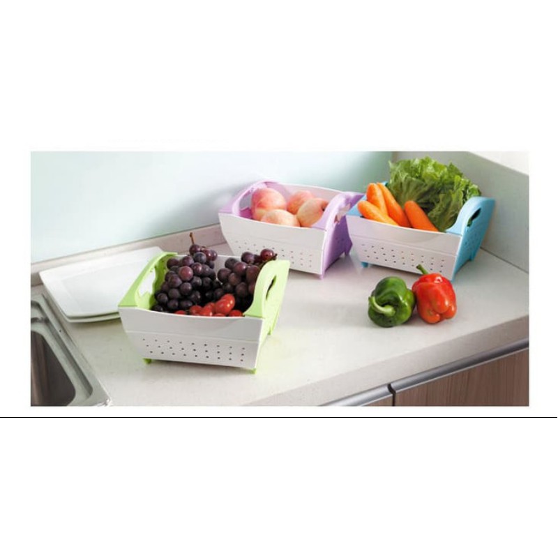 Jual Tempat Buah Sayur Lipat / Keranjang Buah Sayur Lipat / Tiris Sayur ...