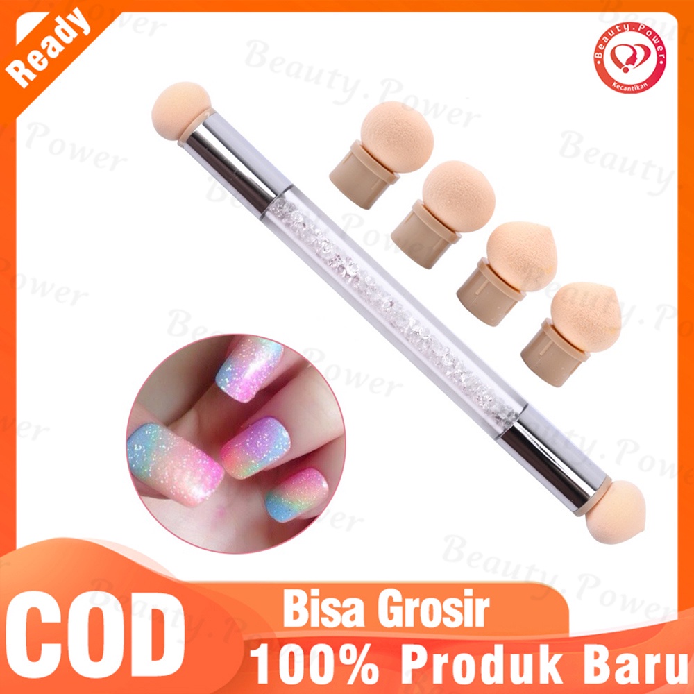 Jual Nail Art Sponge Set Pen Gradient brush spons ombre gradasi nail ...