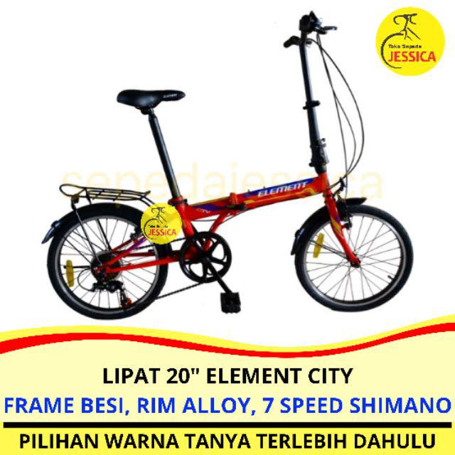 Jual Sepeda Lipat 20 Element City Shimano 7 speed Folding Bike Murah Shopee Indonesia