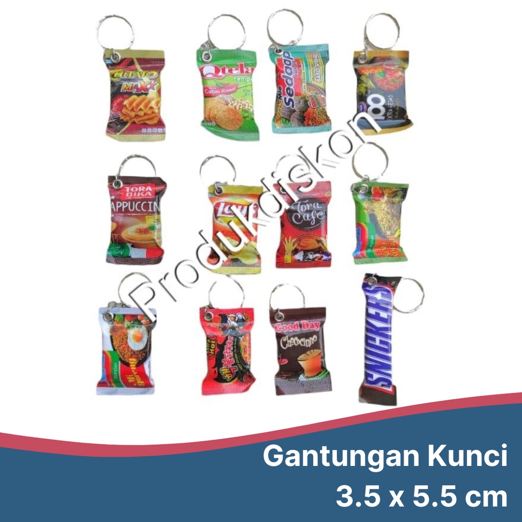 Jual Gantungan Kunci Snack Unik dan Lucu 3.5 x 5.5 cm | Shopee Indonesia