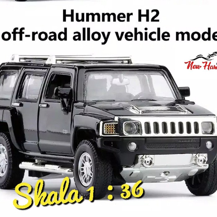 Jual Jual DIECAST MOBIL HAMMER H2 BLACK UKURAN 13,5 CM 1:36 BODY BESI ...