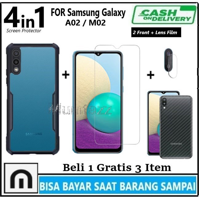 Jual PROMO Paket 4in1 Case Samsung Galaxy A02 M02 Casing Transparan ...