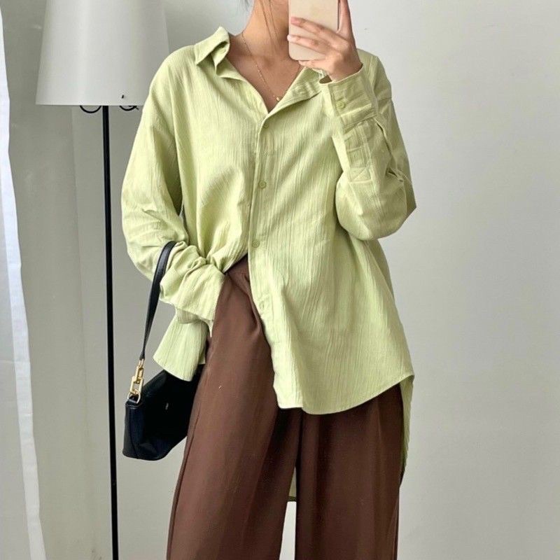 Jual Suki Shirt 2022 - Kemeja Basic Oversize Linen Crinkle Premium ...